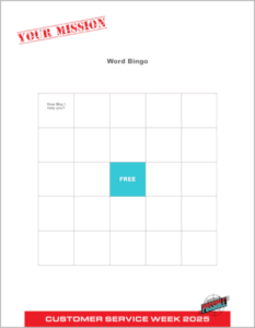 Word Bingo – Customer Service Week