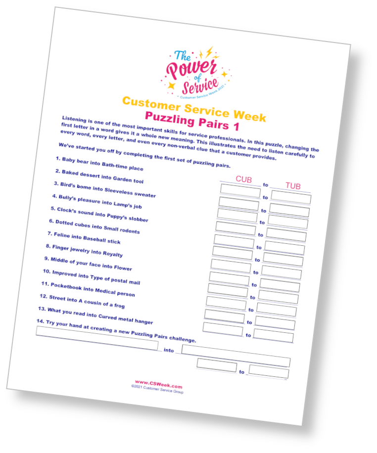 Puzzling Pairs, 2 Puzzles (Remote ready) – Customer Service Week