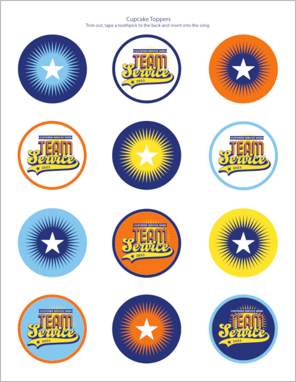 Cupcake Topper (3 designs) – Customer Service Week