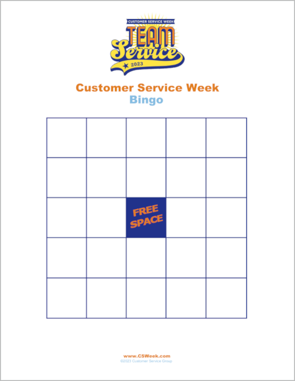Word Bingo – Customer Service Week