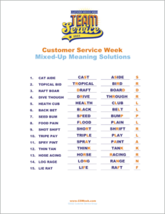 Mixed-up Meaning Solutions – Customer Service Week