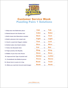 Puzzling Pairs Solutions – Customer Service Week