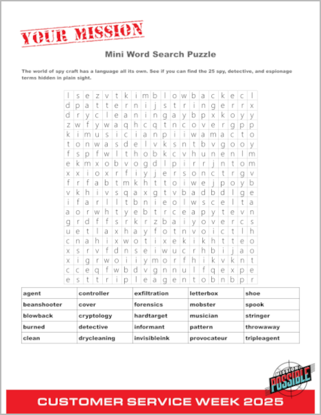 Mini Word Search – Customer Service Week